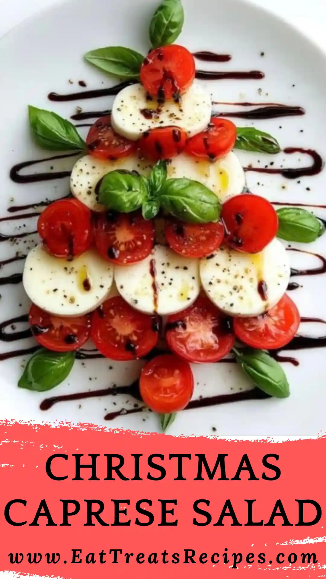 Festive Caprese Salad Arranged Like a Christmas Tree - Eat Treats Recipes